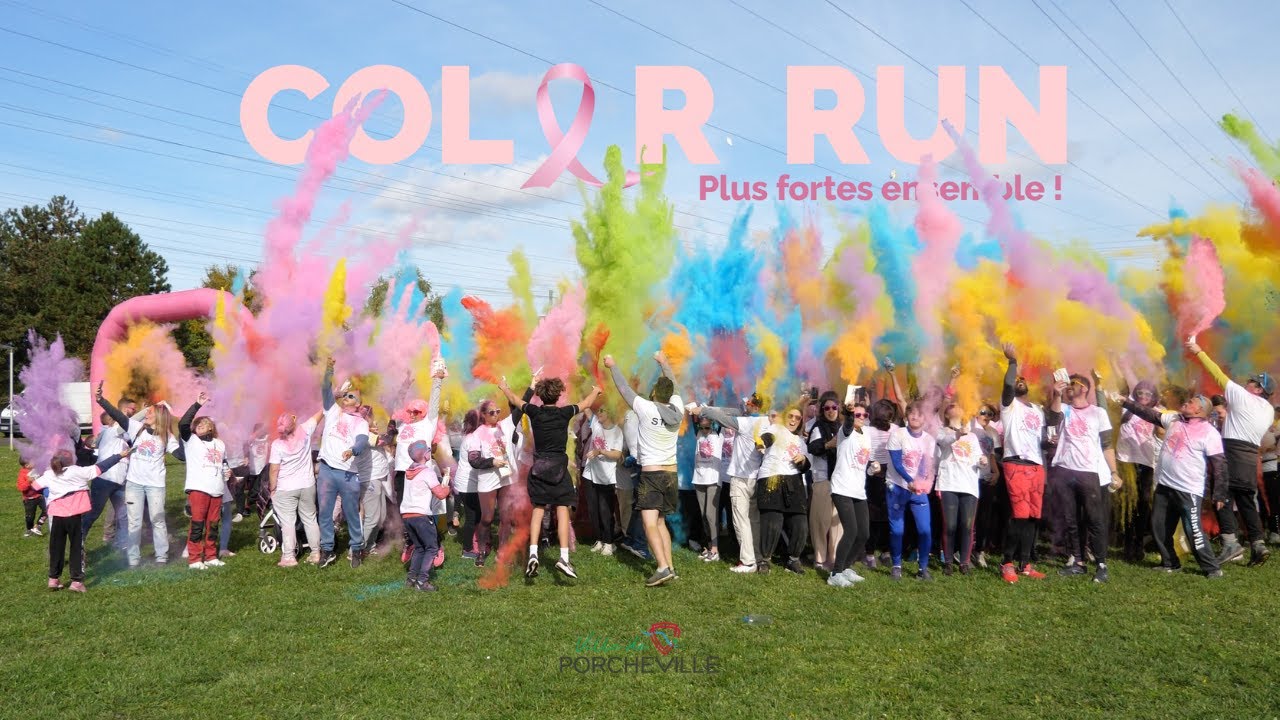 Color run Octobre Rose à #Porcheville - YouTube