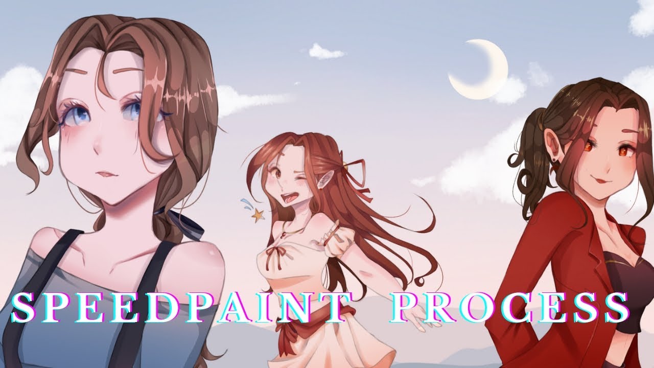 ☁️; SpeedPaint Banner Process ♡ Personal Characters 《IbisPaint X Digital Art》 - YouTube