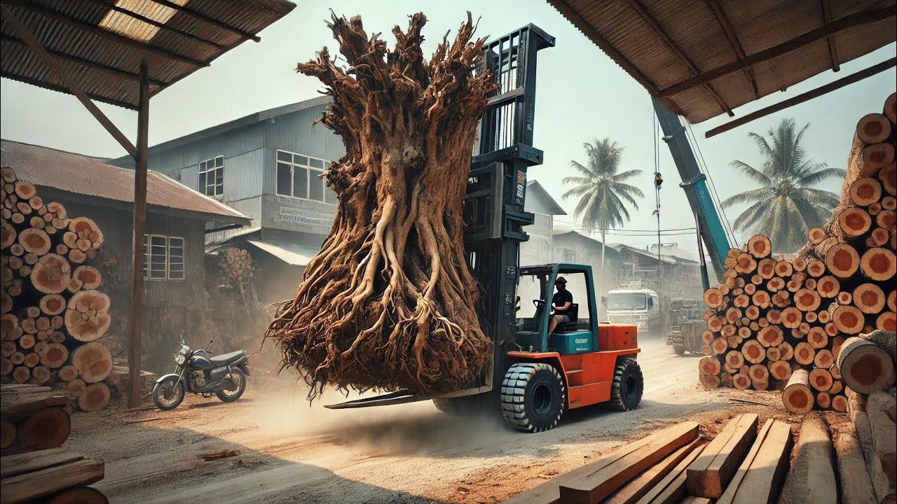 Creating Beautiful Wood Slabs from Massive Logs – Step by Step! - YouTube
