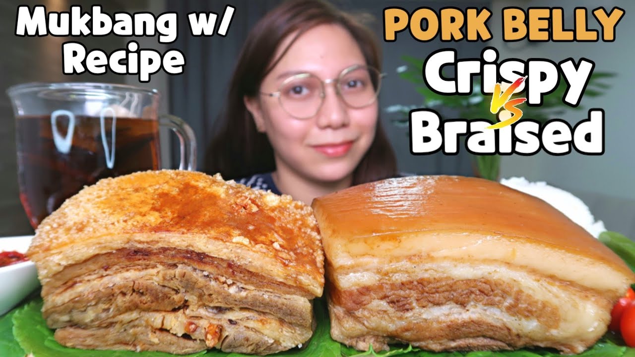 CRISPY PORK BELLY VS BRAISED PORK BELLY | Mukbang Philippines - YouTube