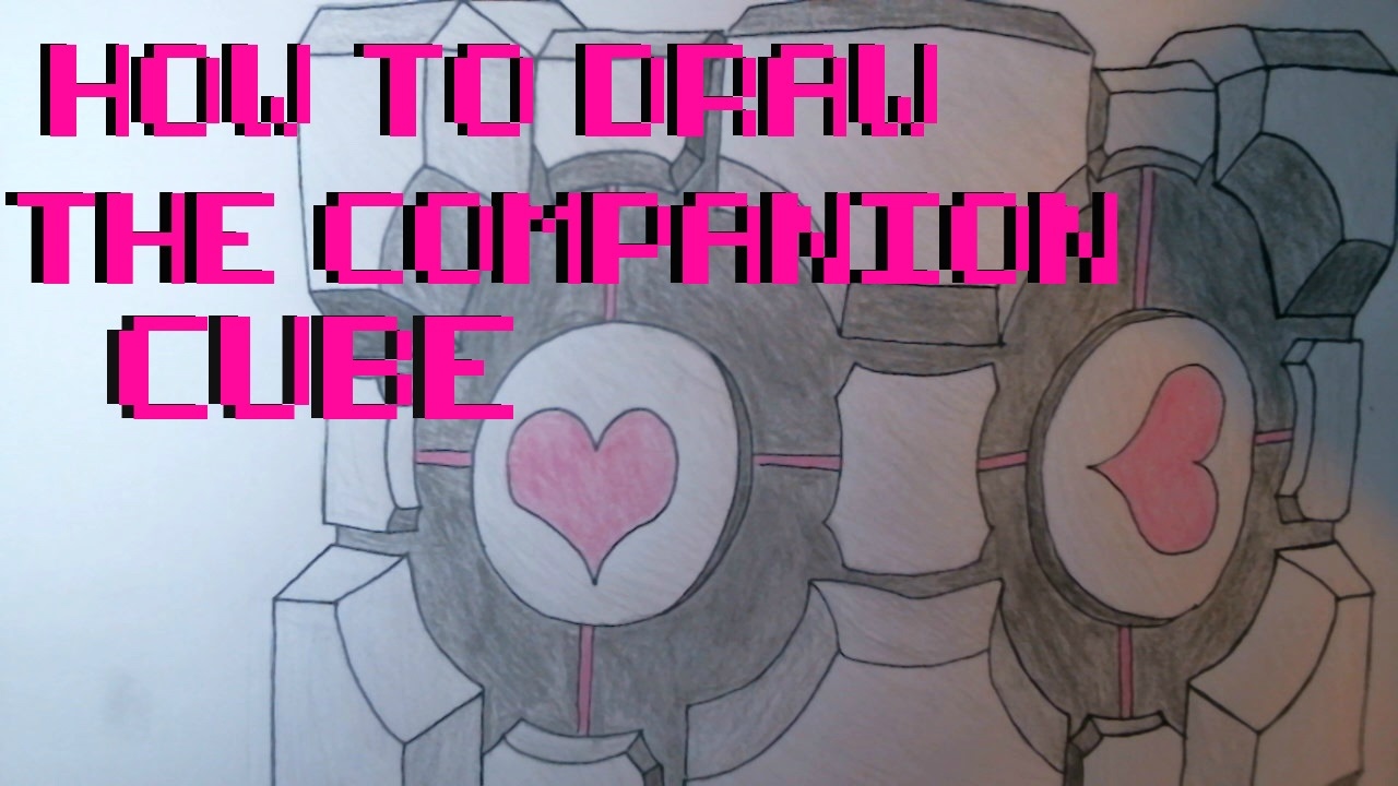 How to Draw the Companion Cube from Portal - YouTube