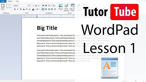 WordPad Tutorial Series - YouTube