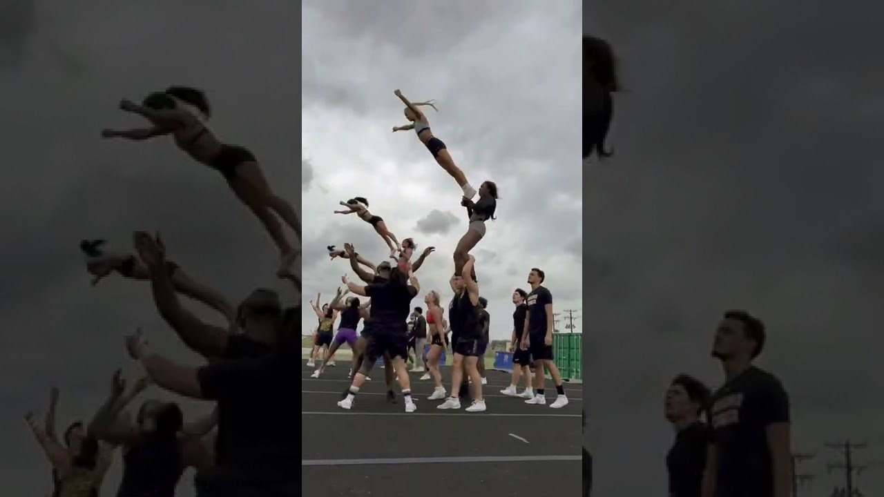 Navarro Cheer Pyramid Practice - YouTube