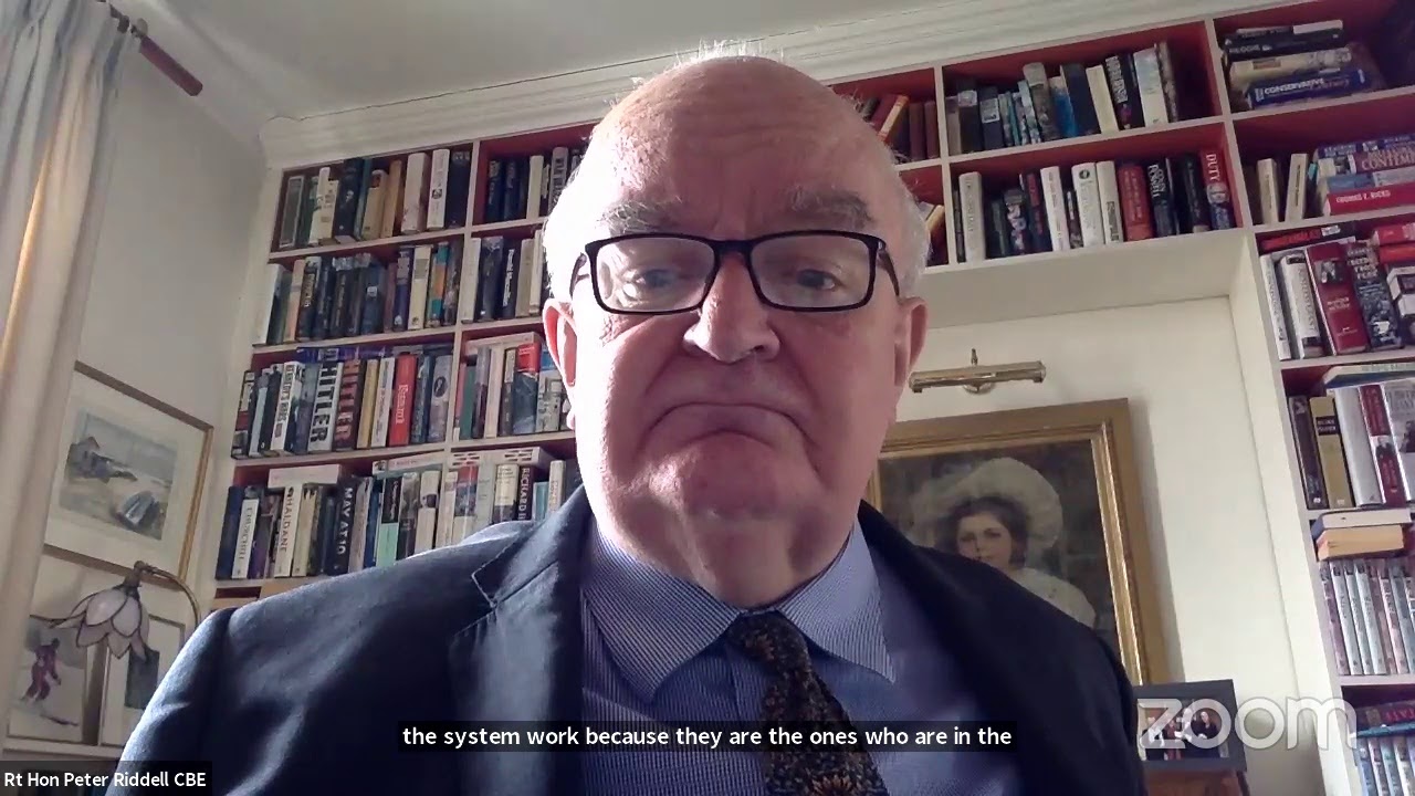 Rt Hon Peter Riddell CBE - Online Evidence Session with CSPL - YouTube