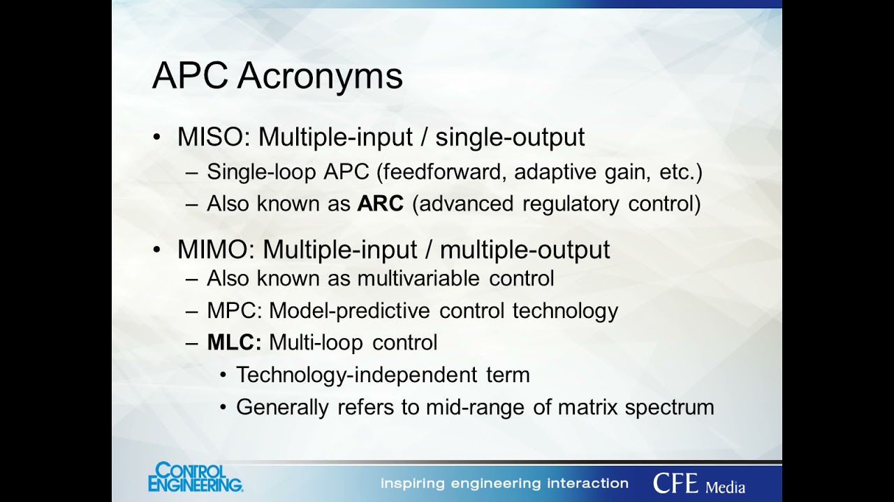 Advanced process control: Past, present and future - YouTube