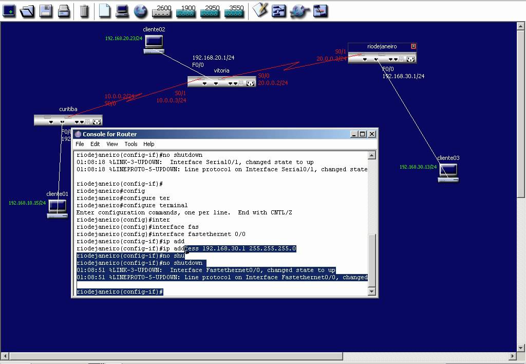 RouterSim Criado rotas Rip dinamicas roteador cisco Treinamento CCNA ...