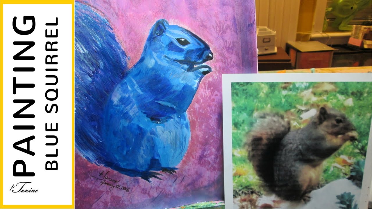 Blue Squirrel Painting #ColorOfTheYearArt and Brush play for # ...