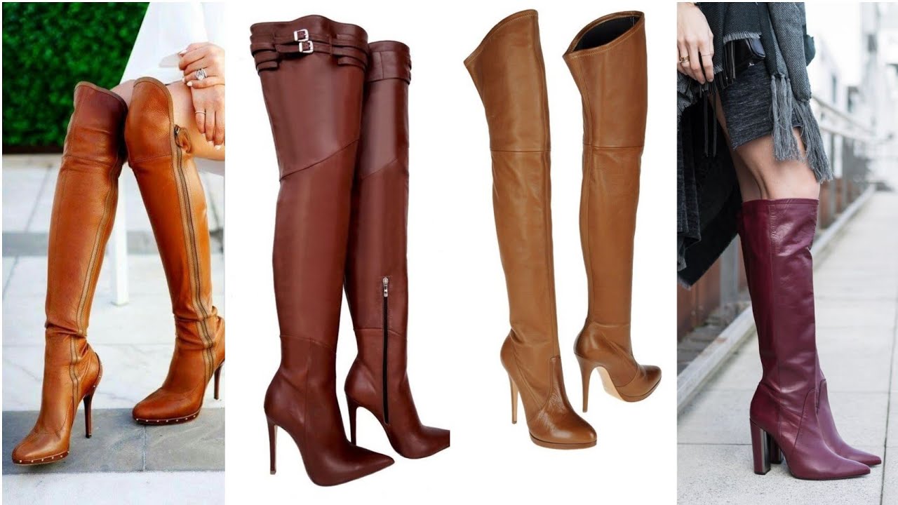 Ladies Long Heel Leather Boots Collection For Winter Season || Warm ...