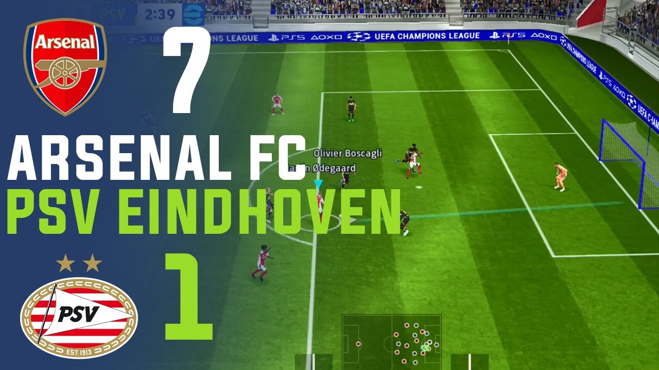 ARSENAL FC vs PSV [ 7-1 ] HIGHLIGHTS | Video Game Simulation and ...