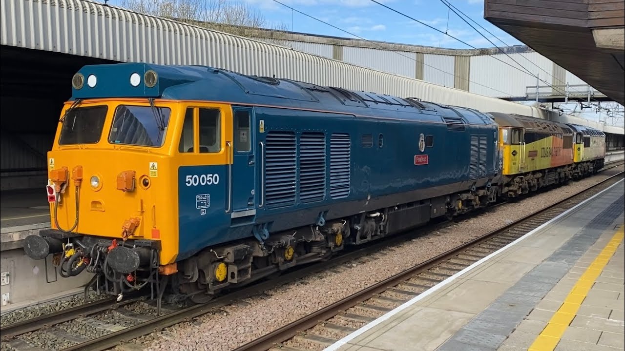 Colas 56051 on Test with 50050 “Fearless” & 56049 in Tow at Stafford ...