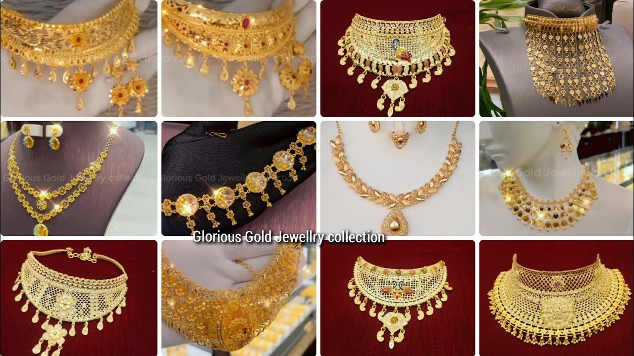 Most Beautiful latest Gold Necklace sets/Bridal Gold Necklace set/Sony ...