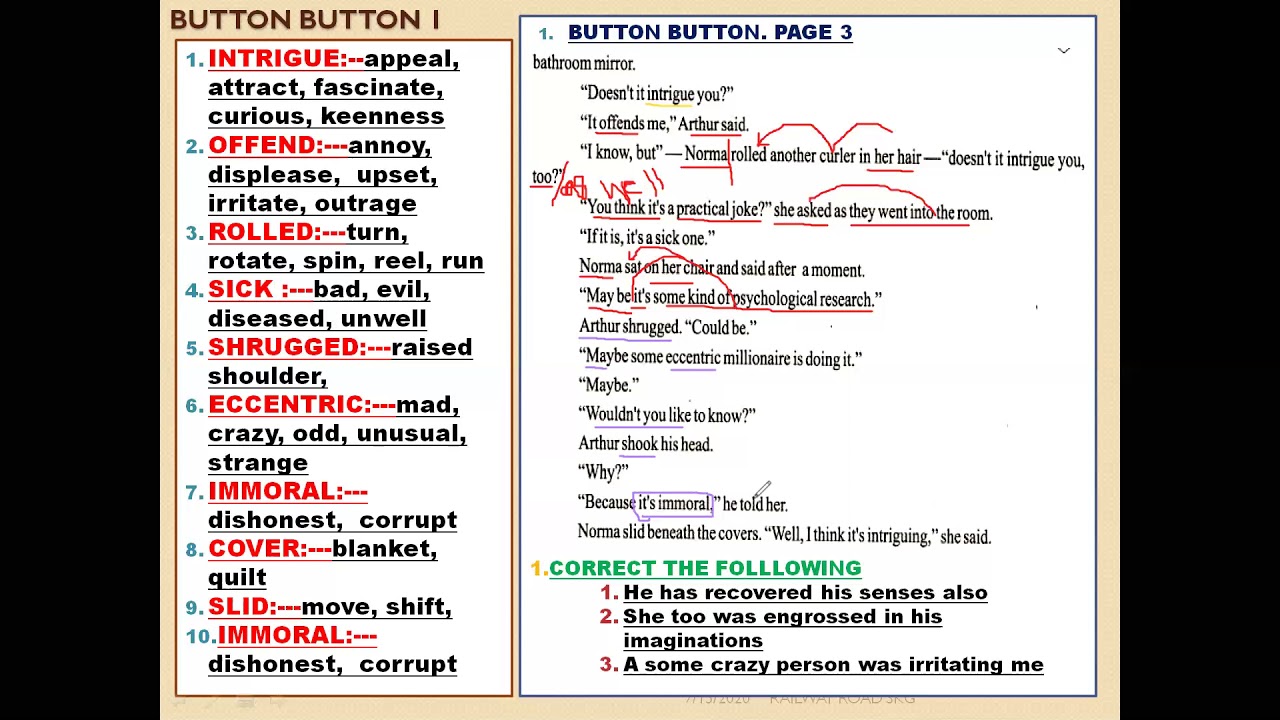 REVISION BUTTON BUTTON LECTURE 5. FSC 1. BOOK 1. PROFESSOR LIAQAT ALI ...
