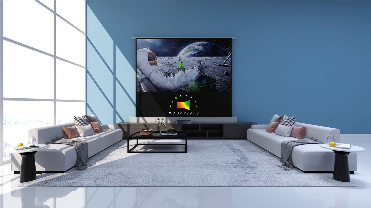 Floor Rising Motorized Screen up and down Link with Projector ...