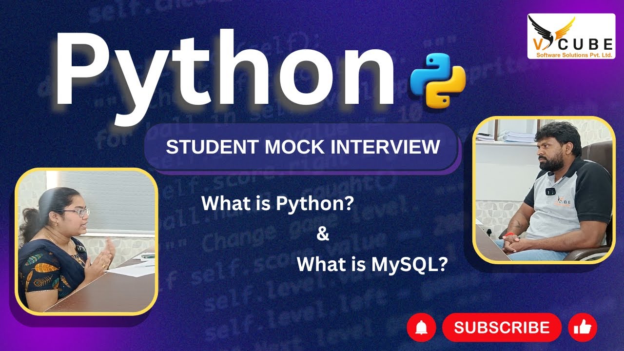 Python mock interview 2024 | student mock inter view | PYTHON Interview for Fresher | V Cube ...