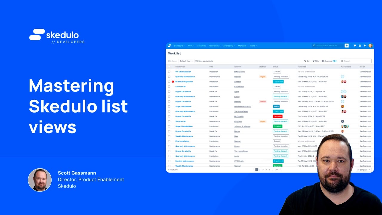 Mastering Skedulo List Views: Getting Started - YouTube