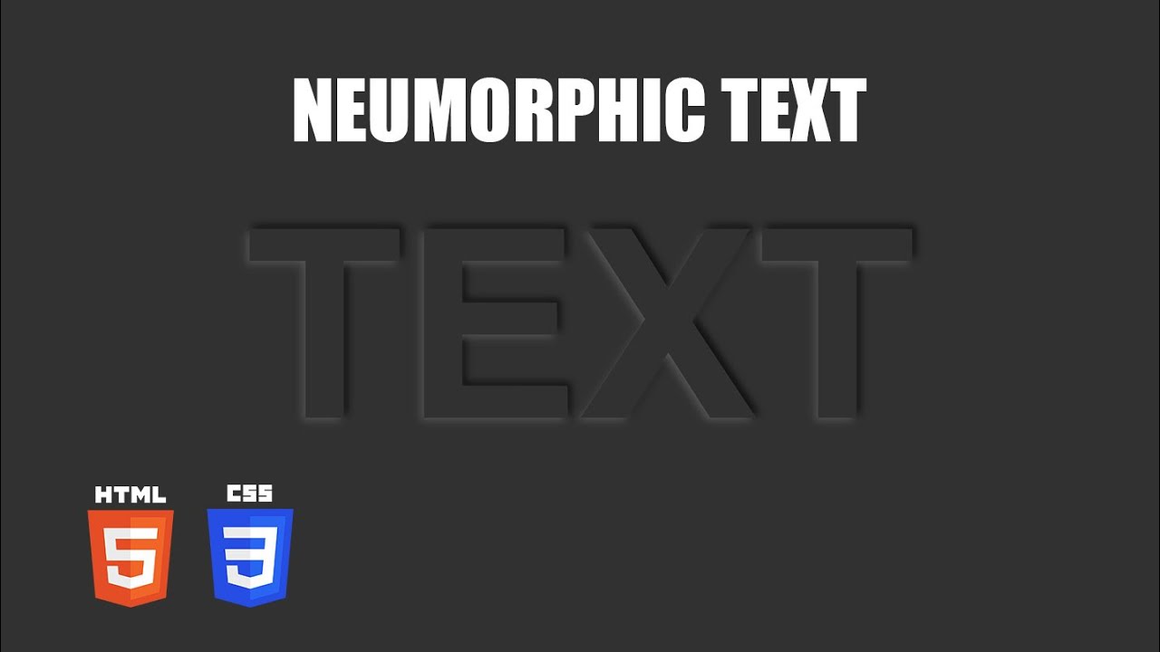 Neumorphic Text Effect | HTML & CSS Tutorial - YouTube