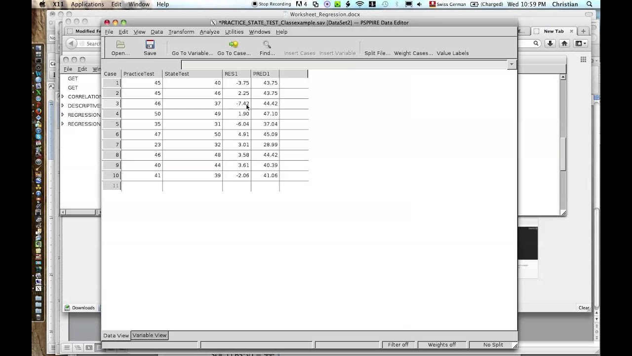 Regression PSPP - YouTube