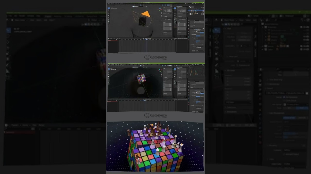 Rubiks Cube Chess Set Sneak Peek | Blender 3D - YouTube