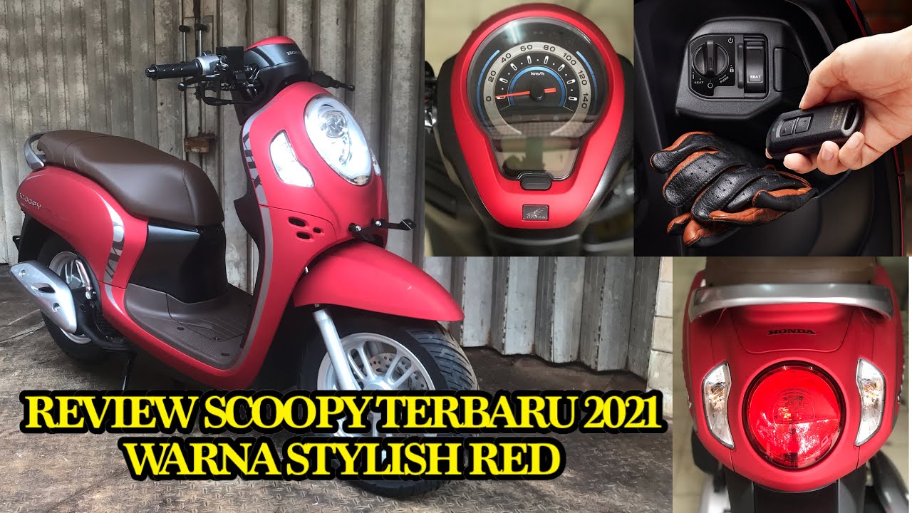 HONDA SCOOPY TERBARU 2021 STYLIST RED | REVIEW - YouTube