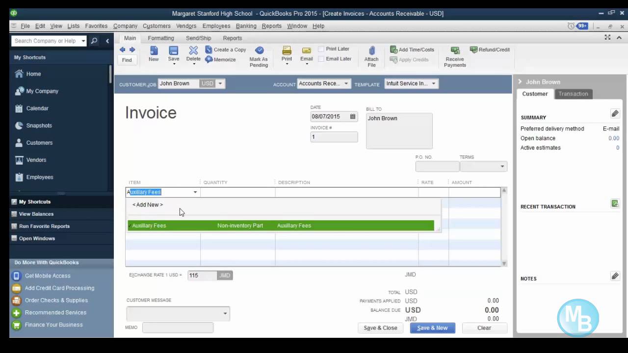 Invoicing Customers Using Multiple Currency - YouTube