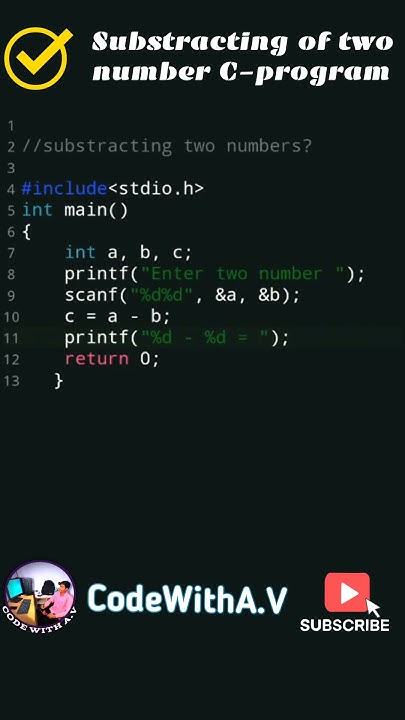 To display the substracting of number C Language |#java #coding#youtube #languagelearning # ...