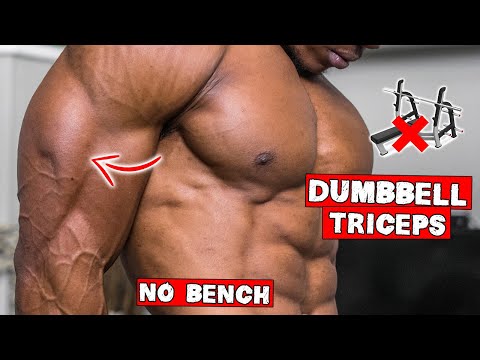 DUMBBELL TRICEP WORKOUT AT HOME | NO BENCH NEEDED