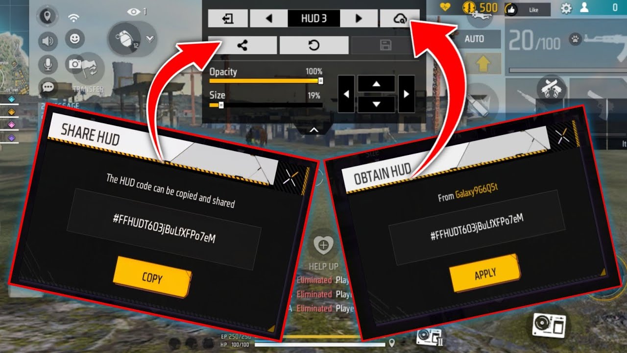 Código de HUD de Free Fire | Comparte tu HUD personalizado con tus ...