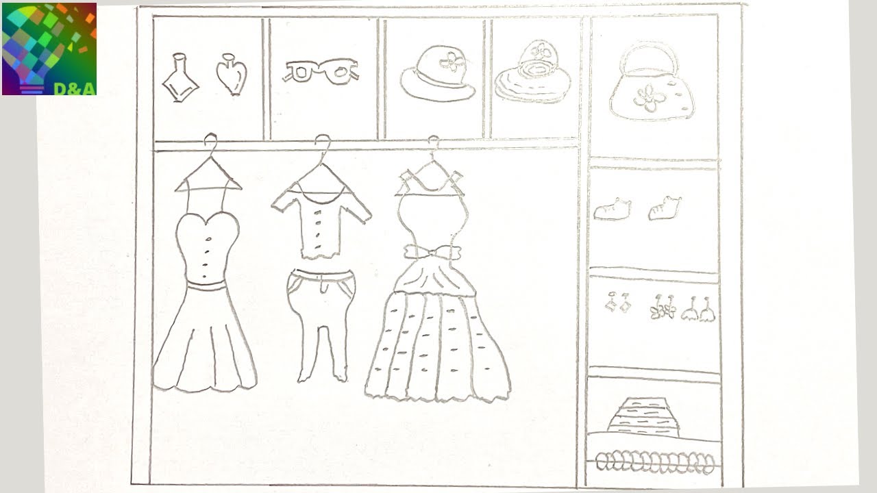 @ wardrobe drawing | easy wardrobe design | | how to draw wardrobe step ...