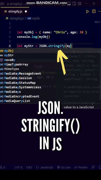 Convert Javascript Object Into Json String Json In Javascript Shorts Javascript Json