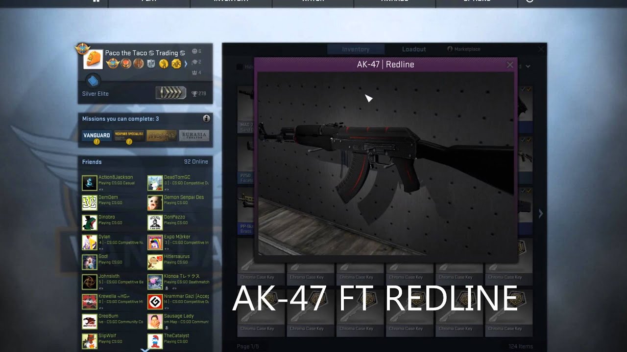 GIVEAWAY!!! AK-47 FT REDLINE!!! CS:GO - YouTube