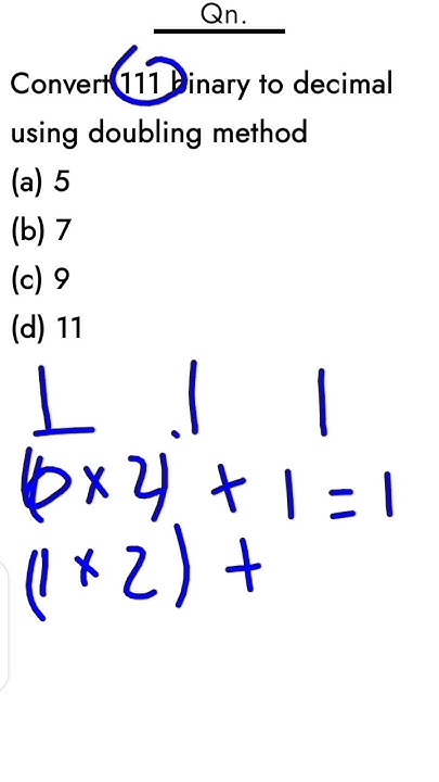Convert 111 binary to decimal number using doubling method #easytrick #easylearn #tricks #binary ...