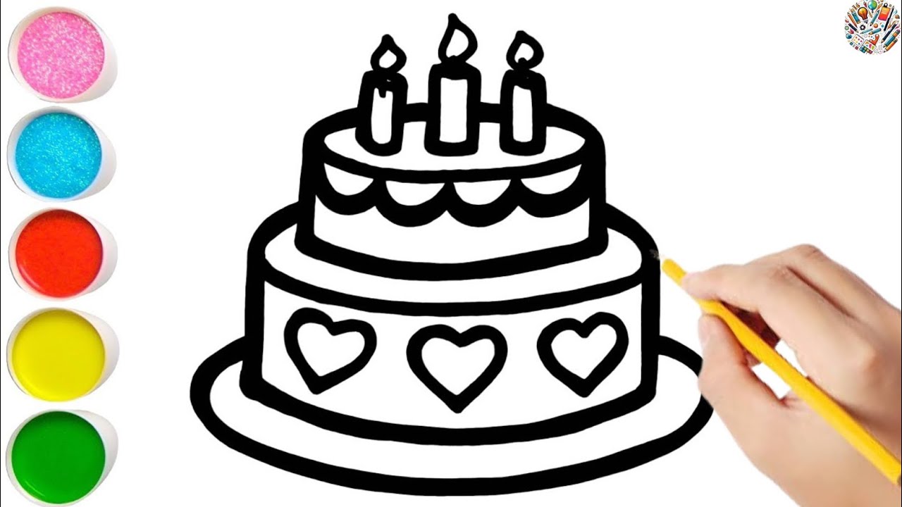 HOW TO DRAW A CAKE 🎂 VERY EASY DRAWING FOR KIDS 😊 - YouTube