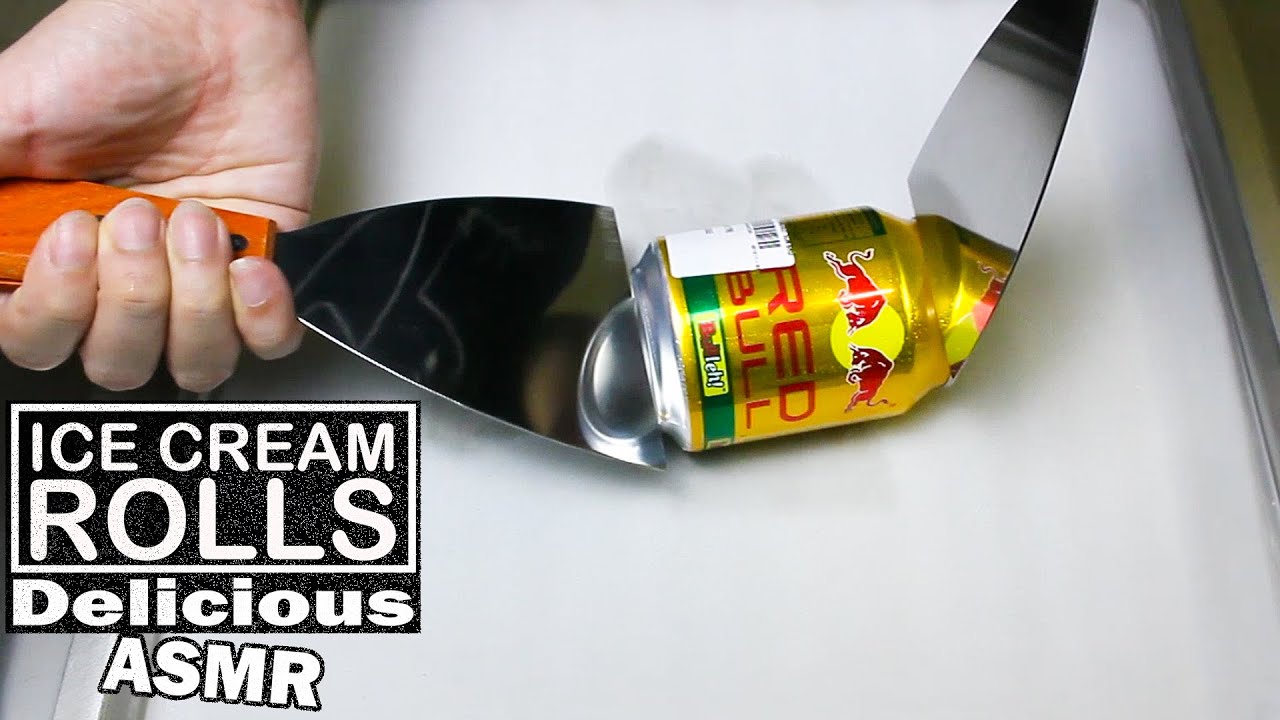 Red Bull Ice Cream Rolls | How To Make Satisfying Delicious Red Bull ...