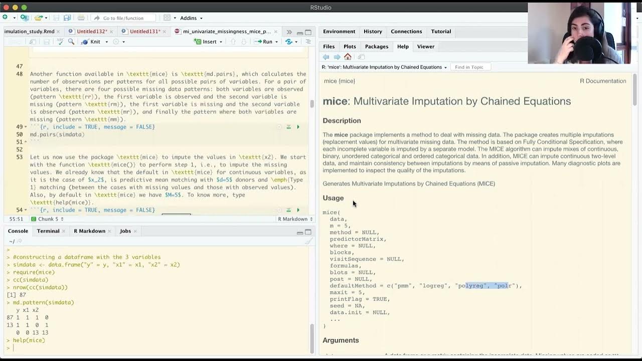mice and univariate missingness: R tutorial - YouTube