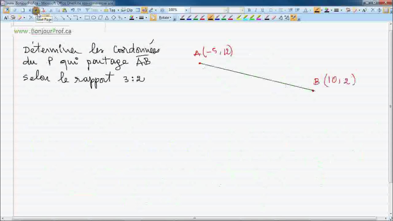 Secondaire 4 CST Québec : 3-2 Géométrie analytique, point de partage ...