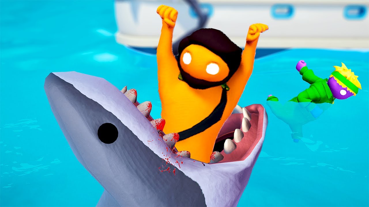 We Attempted to CAPTURE a Shark - Gang Beasts (Funny Moments) - YouTube