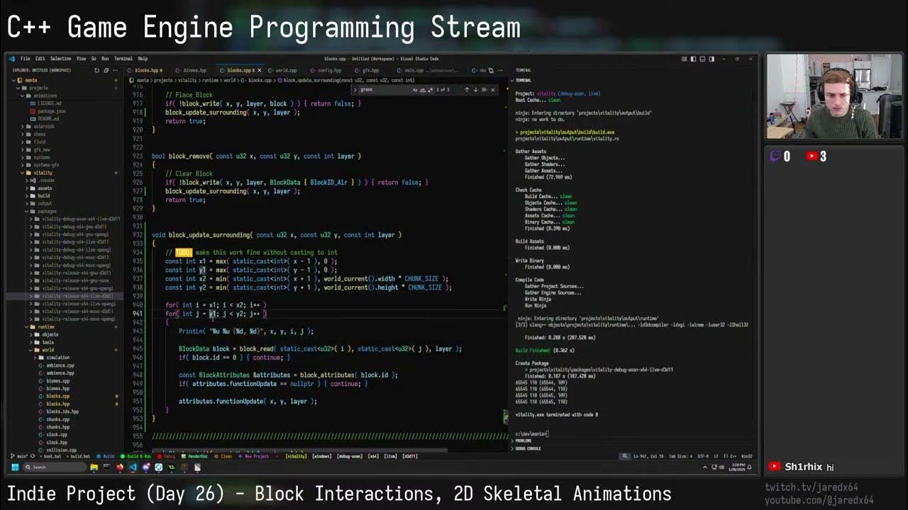 🔴 C++ Game Engine Programming Stream | New Indie Project (Day 26) - YouTube