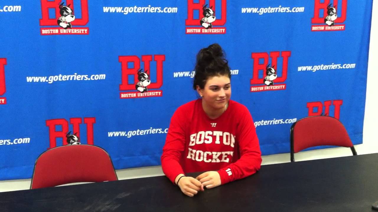 BU Women's Hockey Postgame vs. Providence - Rebecca Russo - YouTube