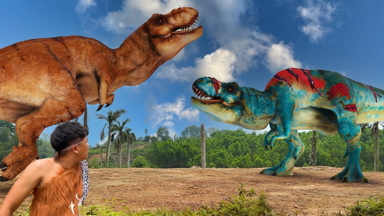 The Best Dinosaur Battle All Part | Red T-Rex Vs Blue T-Rex attack ...