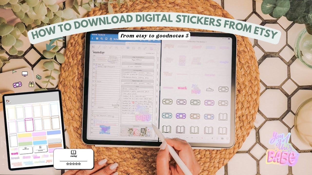 How to Goodnotes Sticker Sheets from Etsy 💗 ️ - YouTube