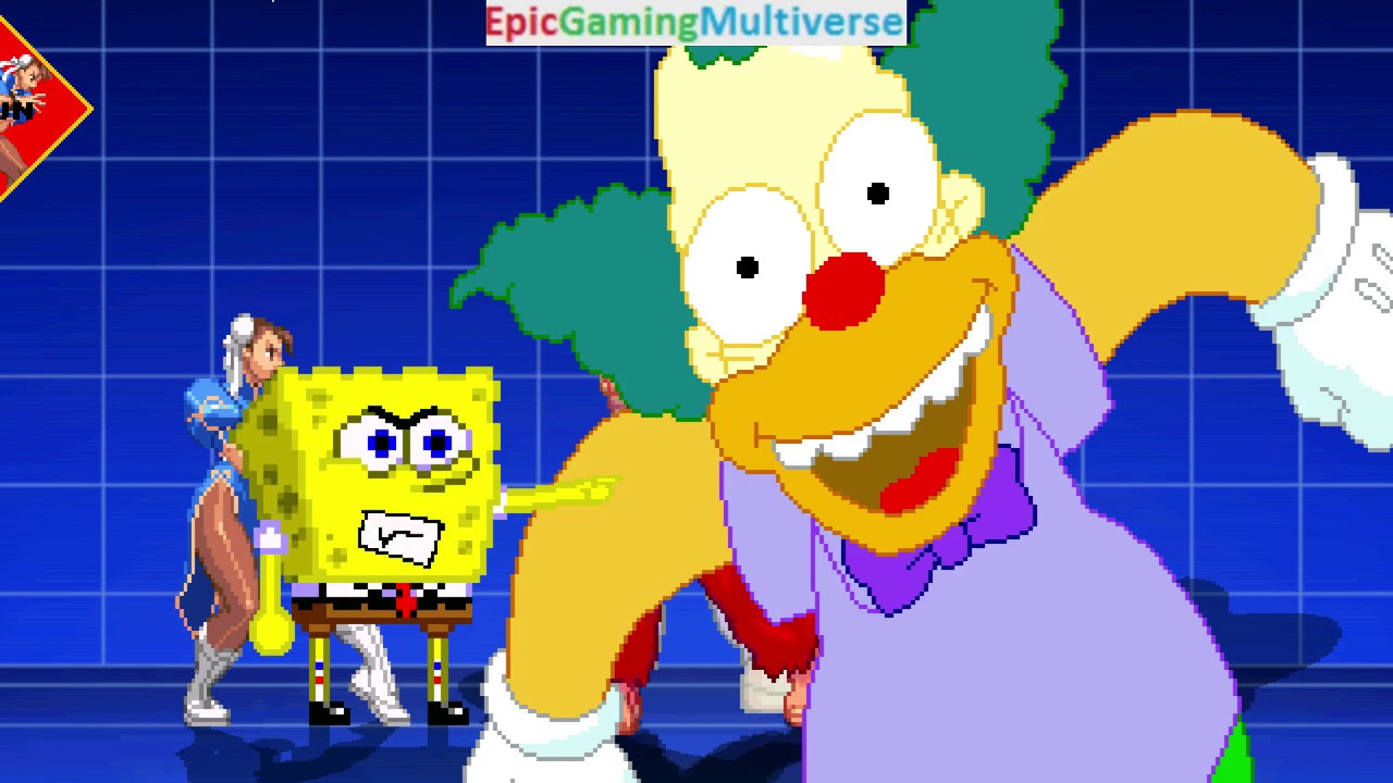 SpongeBob SquarePants And Street Fighter Characters VS Krusty The Clown ...
