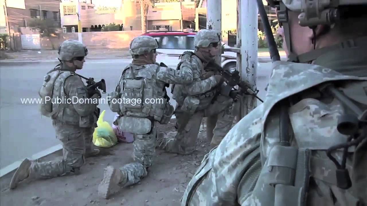 Iraq War archival stock footage - Patrolling streets of Baghdad Morning ...