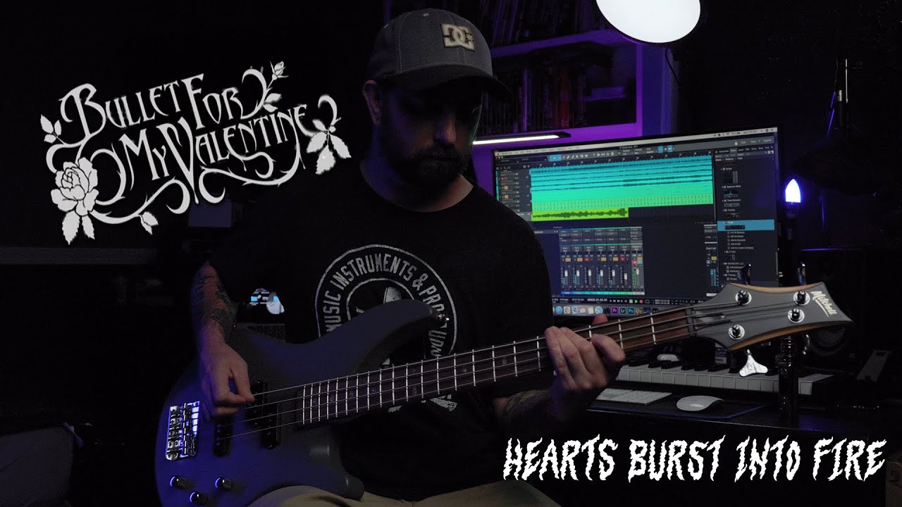 Bullet For My Valentine - Hearts Burst Into Fire / Bass Cover - YouTube