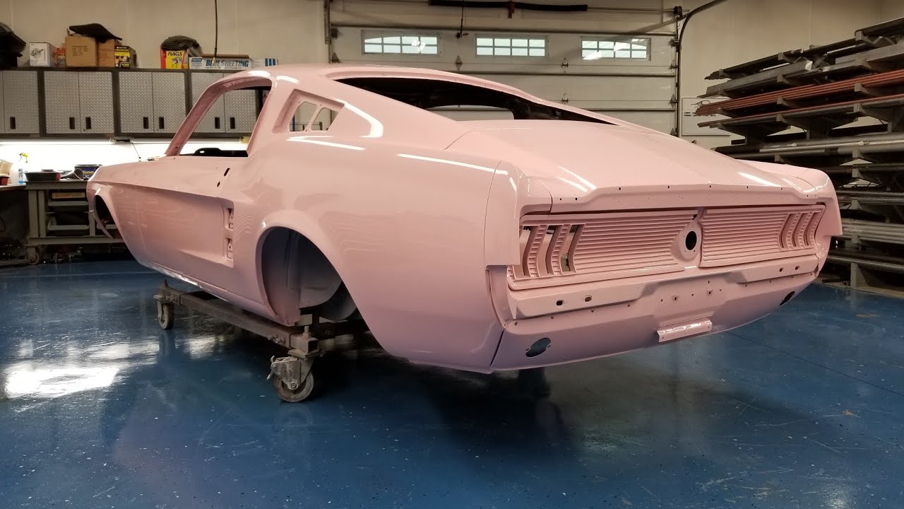 Rare 1967 Mustang Fastback Back From Paint (Dusk Rose) - YouTube