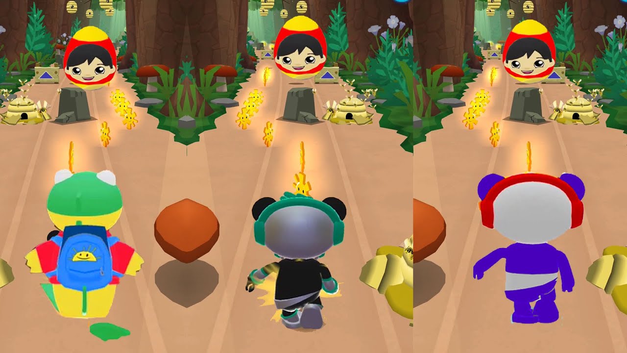 TAG WITH RYAN SPY ROBO PANDA VS BLUE COMBO PANDA VS INVISI RYAN EGG ...