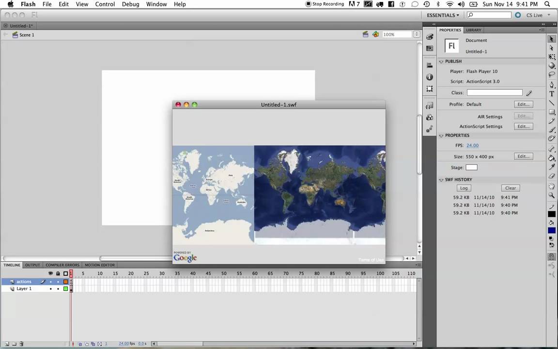 Google Maps with Flash CS5 Tutorial Setting an Initial Location - YouTube
