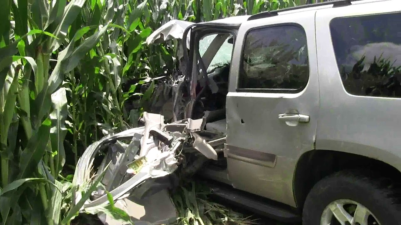 Car Crashes into Corn Field, Driver Taken to Hospital - YouTube