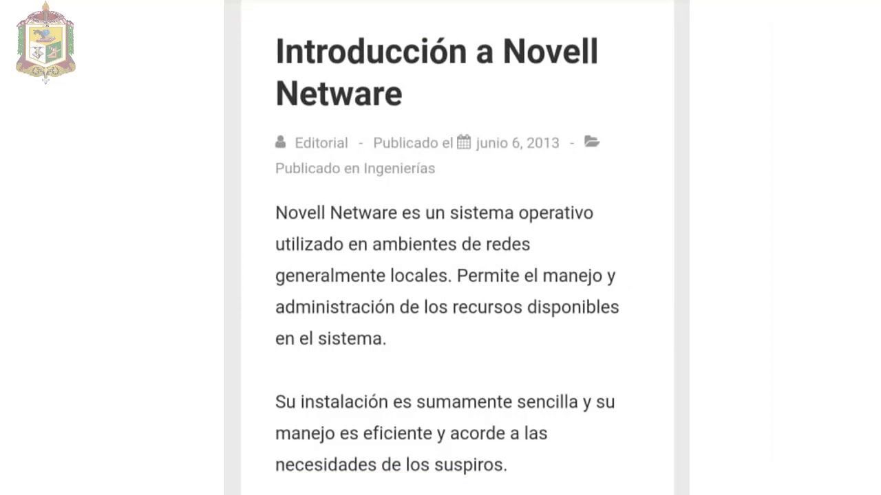 TEMA: INTRODUCCIÓN A NETWARE, SERVICIOS DE NETWARE SEGURIDAD DE NETWARE ...