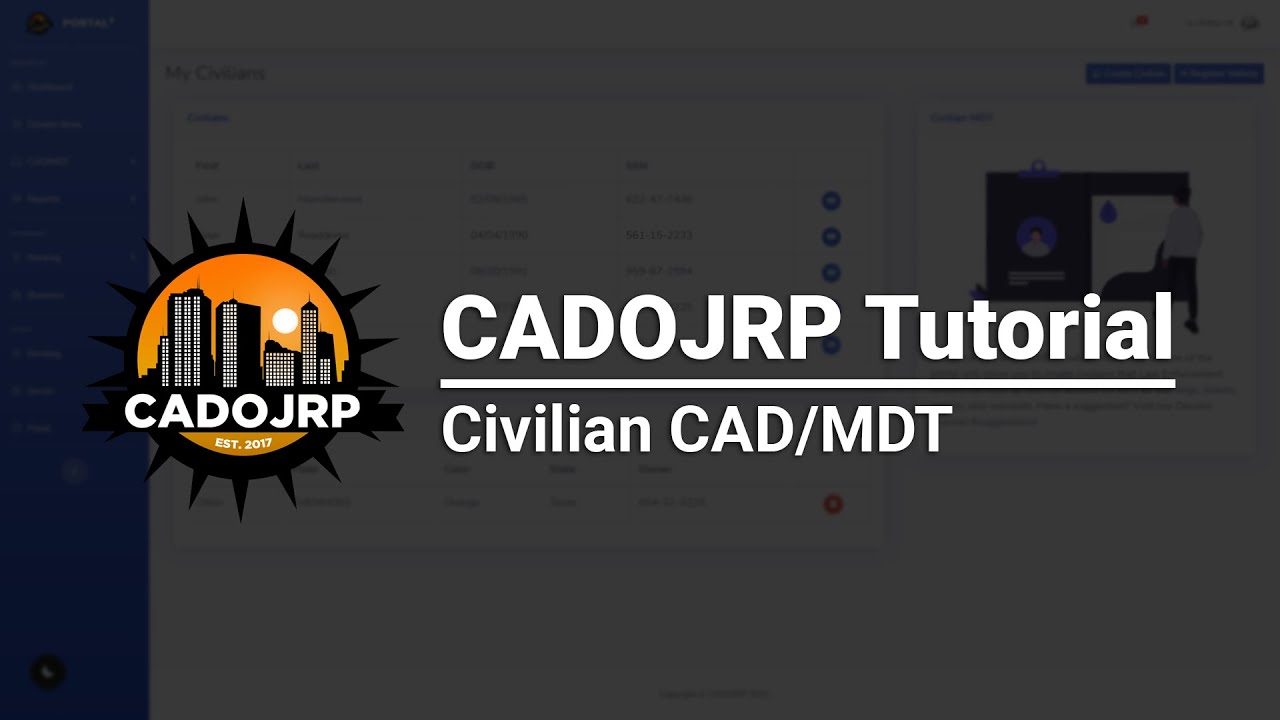 CADOJRP - Civilian CAD/MDT Tutorial - YouTube