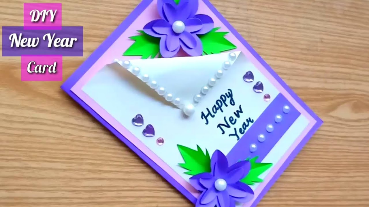 DIY Easy New Year Greeting Card | Happy New Year Card Making | Handmade ...
